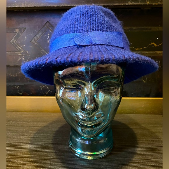 Accessories | Vintage Cobalt Blue Knit Fedora Made In Italy | Poshmark